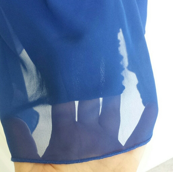 Enfocus Studio | Dresses | Enfocus Royal Blue Sheer Dress Size 4 Womens | Poshmark
